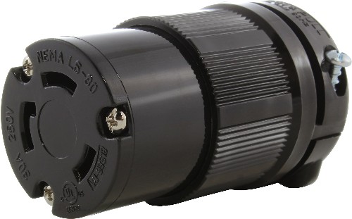 AC Connectors 30-Amp 250-Volt NEMA L6-30r 3-wire Grounding Heavy-duty Locking Connector, Black